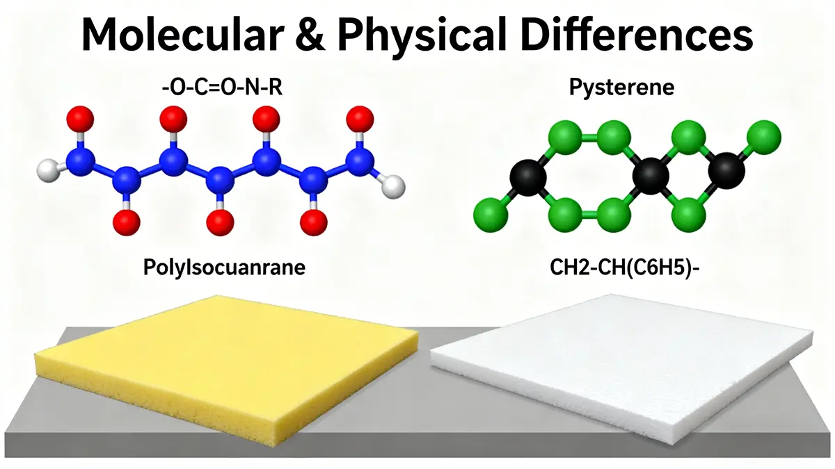 What is the difference between polyisocyanurate and polystyrene?